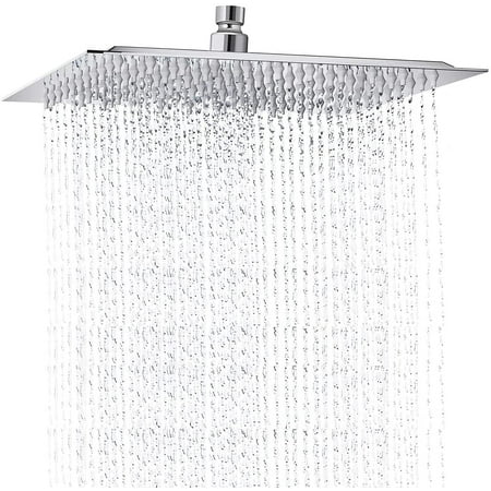 NETSENG 8 inch / 20cm Square Fixed Stainless Steel Shower Head Mirror ...