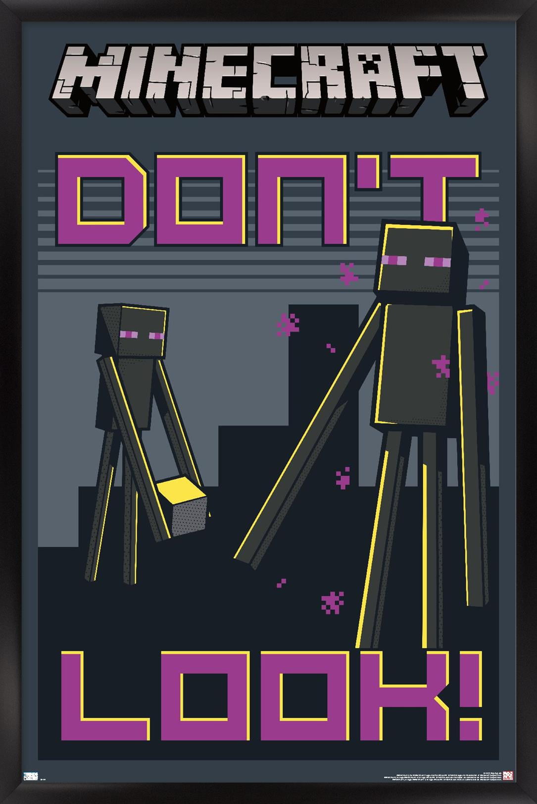 Minecraft - Don't Look Wall Poster, 14.725" x 22.375", Framed - Walmart.com