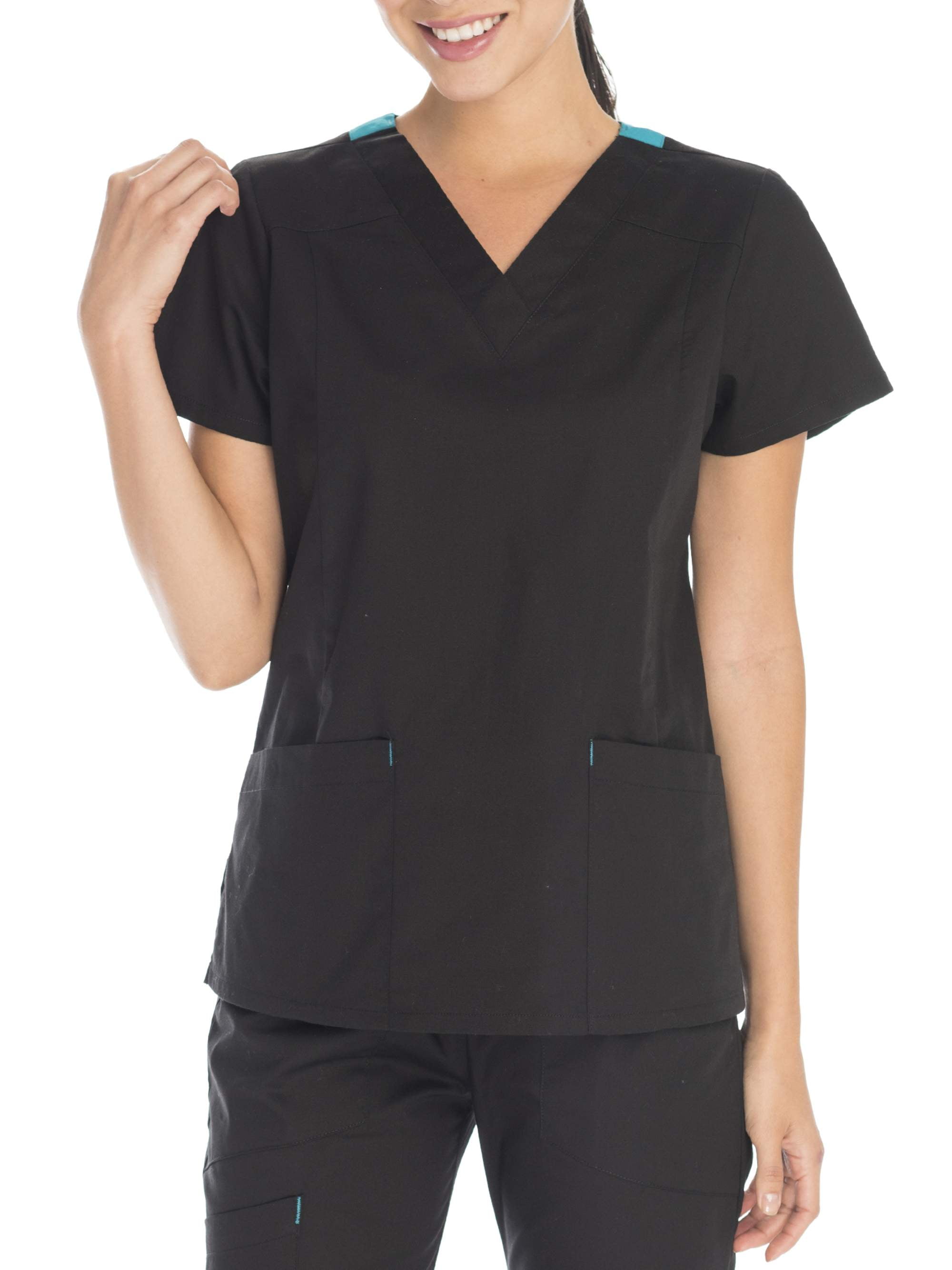 Scrubstar Women's Stretch Poplin Color-Pop V-Neck Scrub Top - Walmart.com