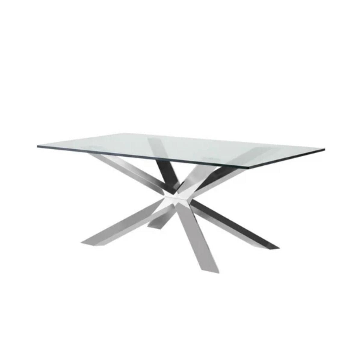 Culture Dining Table With Glass Top and Silver Metal Base - Walmart.ca