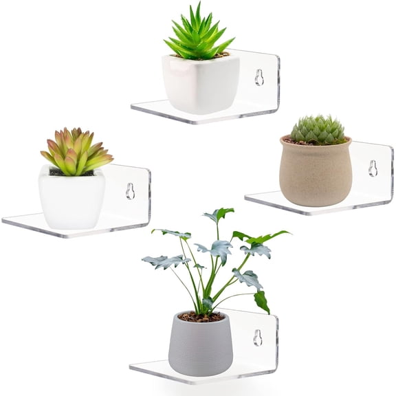 Wallscapes Essentials Half Round Clear Glass Floating Shelf Kit 12 ...