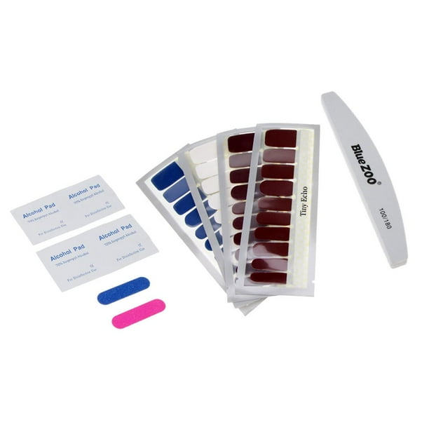 Nail Buffer File with 4 Different Sheets Pure Solid Nail Stickers False ...