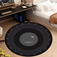 23.62 Inch Round Foot Mat – Crystal Pile Record Design Carpet for ...