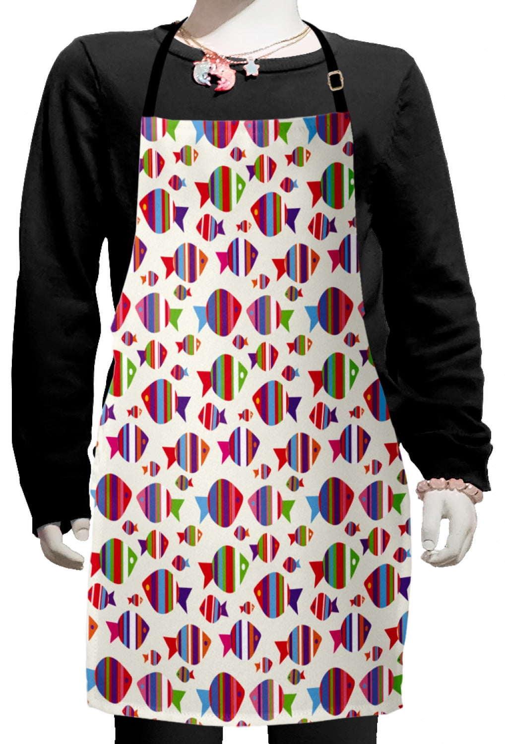 Fish Kids Apron, Underwater Aquarium Inspired Pattern with Vibrant ...