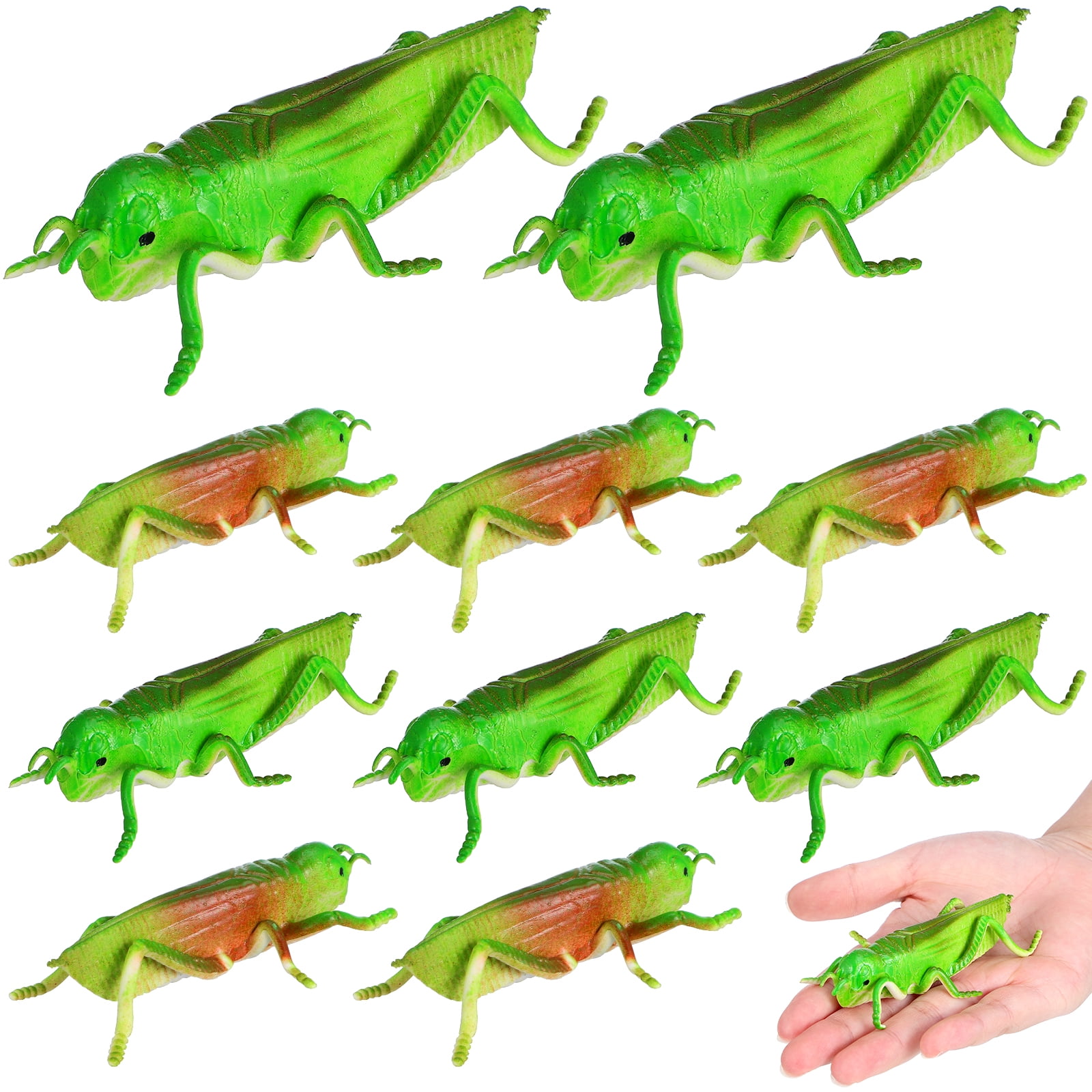 10 piezas simulación verde saltamontes falso animal insecto broma ...
