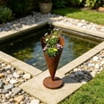 AOOOWER Retros Metal Flower Container With Weathered Texture Ice Cream ...