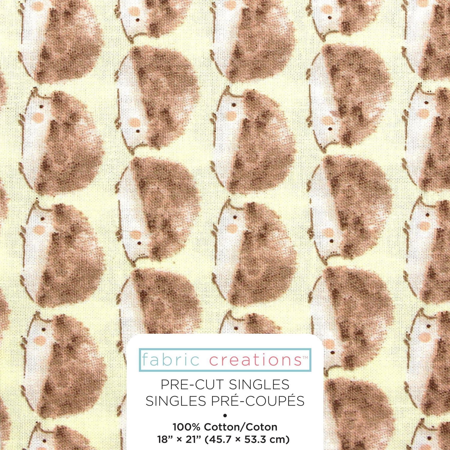 Click here for Fabric Creations Yellow With Marching Hedgehogs Fa... prices