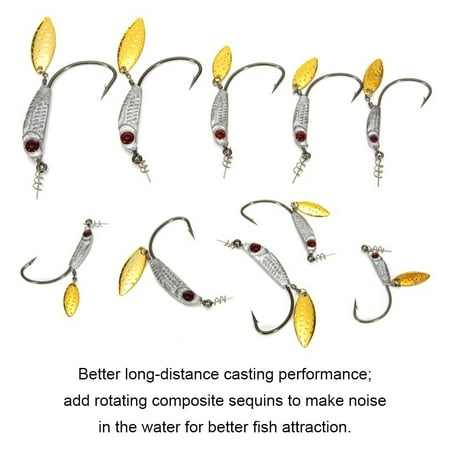 Pack of 3 Fishing Tool Jigs Tools Hooks Portable Fish Head Tackle ...