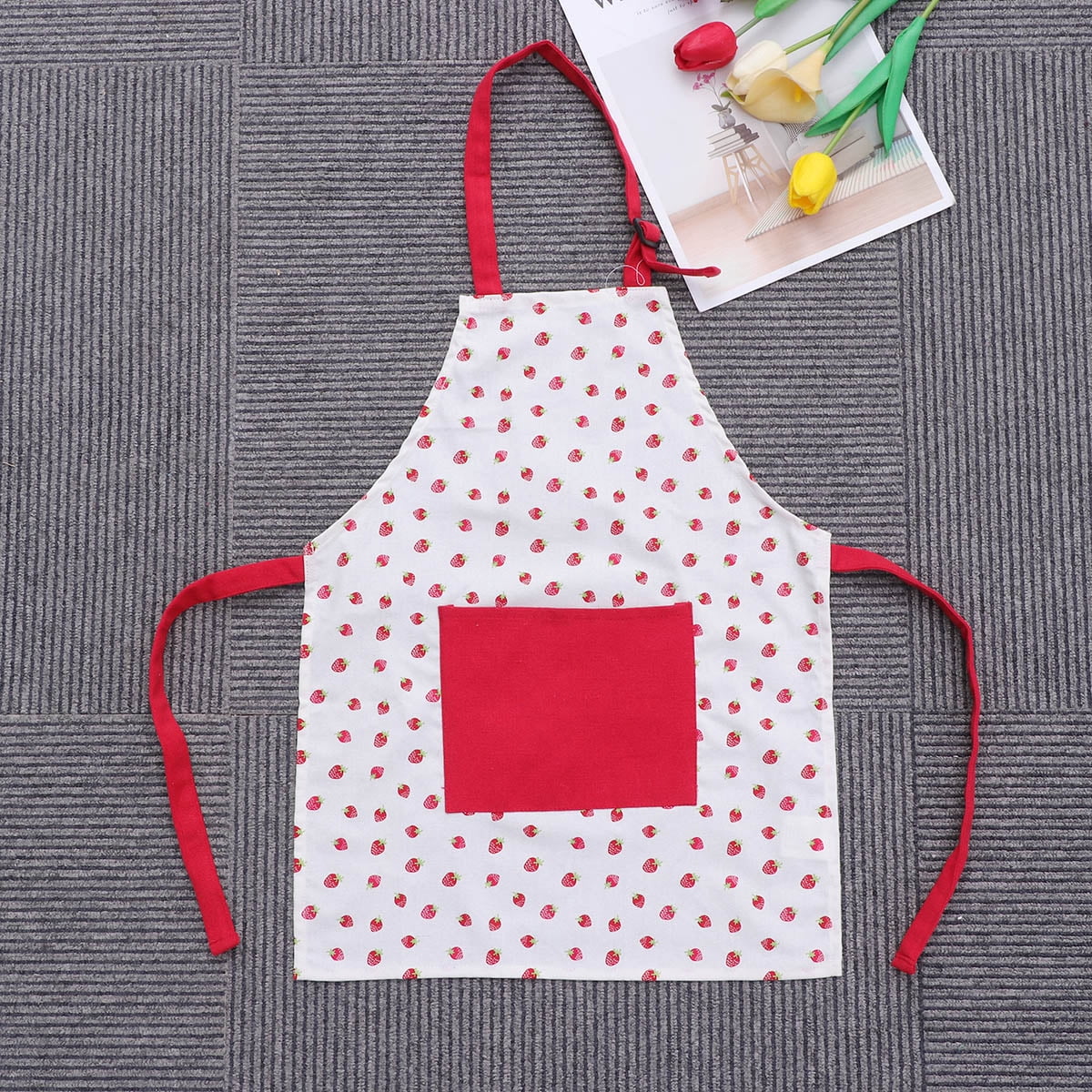 Click here for Raindrops Kids Craft Apron Cotton Red 1pack With C... prices