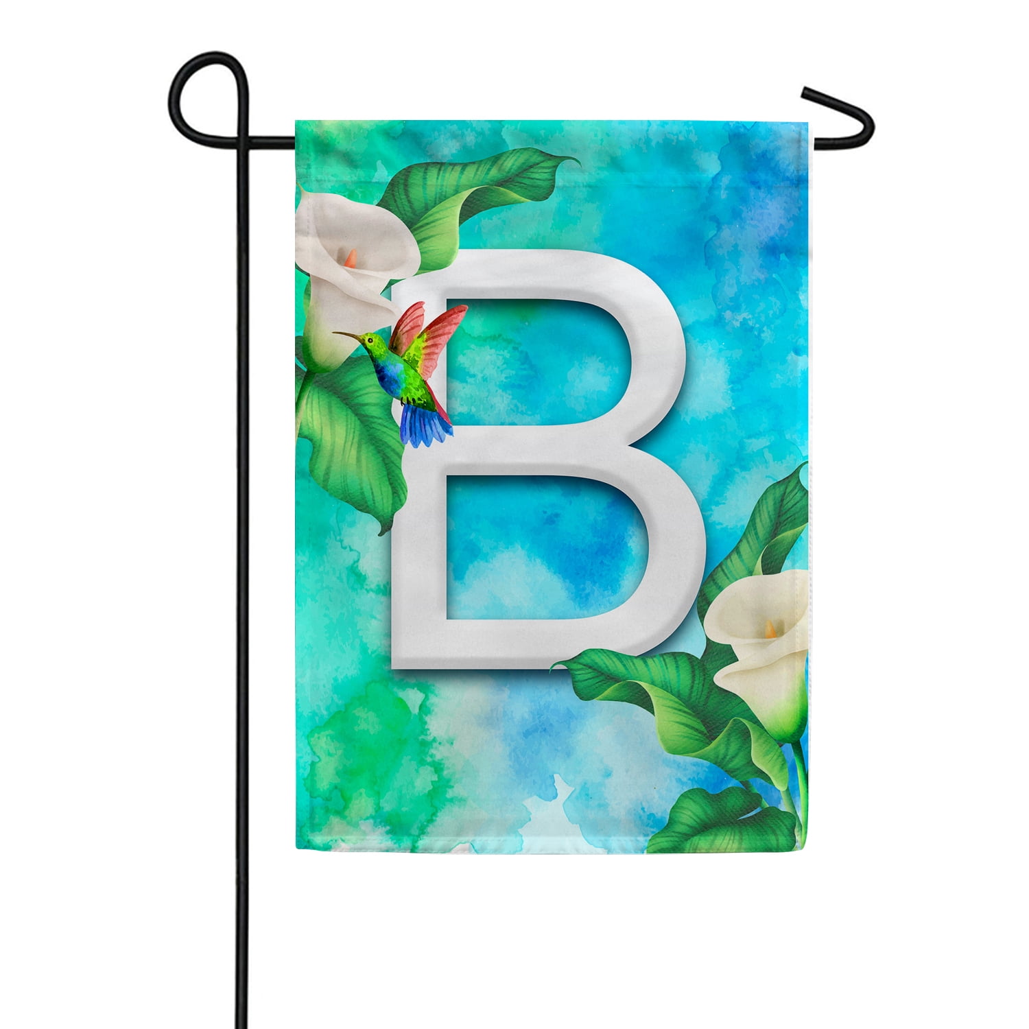 America Forever Summer Flowers Birds Monogram Garden Flag Letter B 12.5 ...
