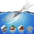 Fishing Spoon Lures Bass Metal Jigs, 5pcs Jigging Spoons with Feather ...
