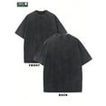 Black Vintage Washed Oversized Cotton T-Shirt With Laser-Cut Rose Print ...