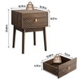 Medieval-Modern Style Walnut Bedside Table, Bedroom Bedside Table with ...