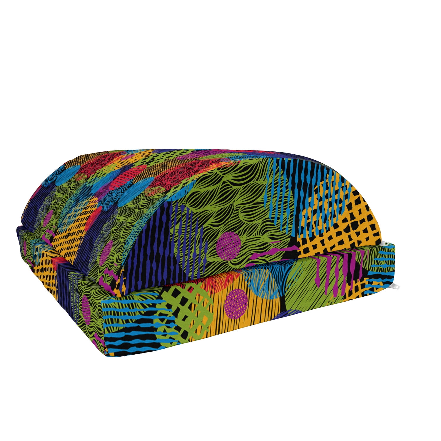 Funky Foot Rest, Grunge Murky Sketchy Geometric Forms with Hand Drawn ...