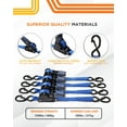 Strapinno Retractable Ratchet Straps 1 in x10ft, with Rubber-Coated ...