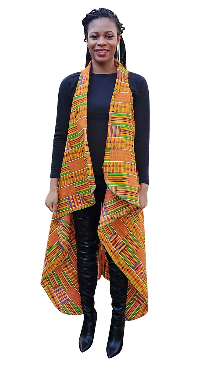 Exquisite Kente African Print Fashion Shawl wrap with Armholes Light ...
