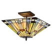 Tiffany Style Mission Semi Flush Mount Ceiling Fixture, Bronze ...