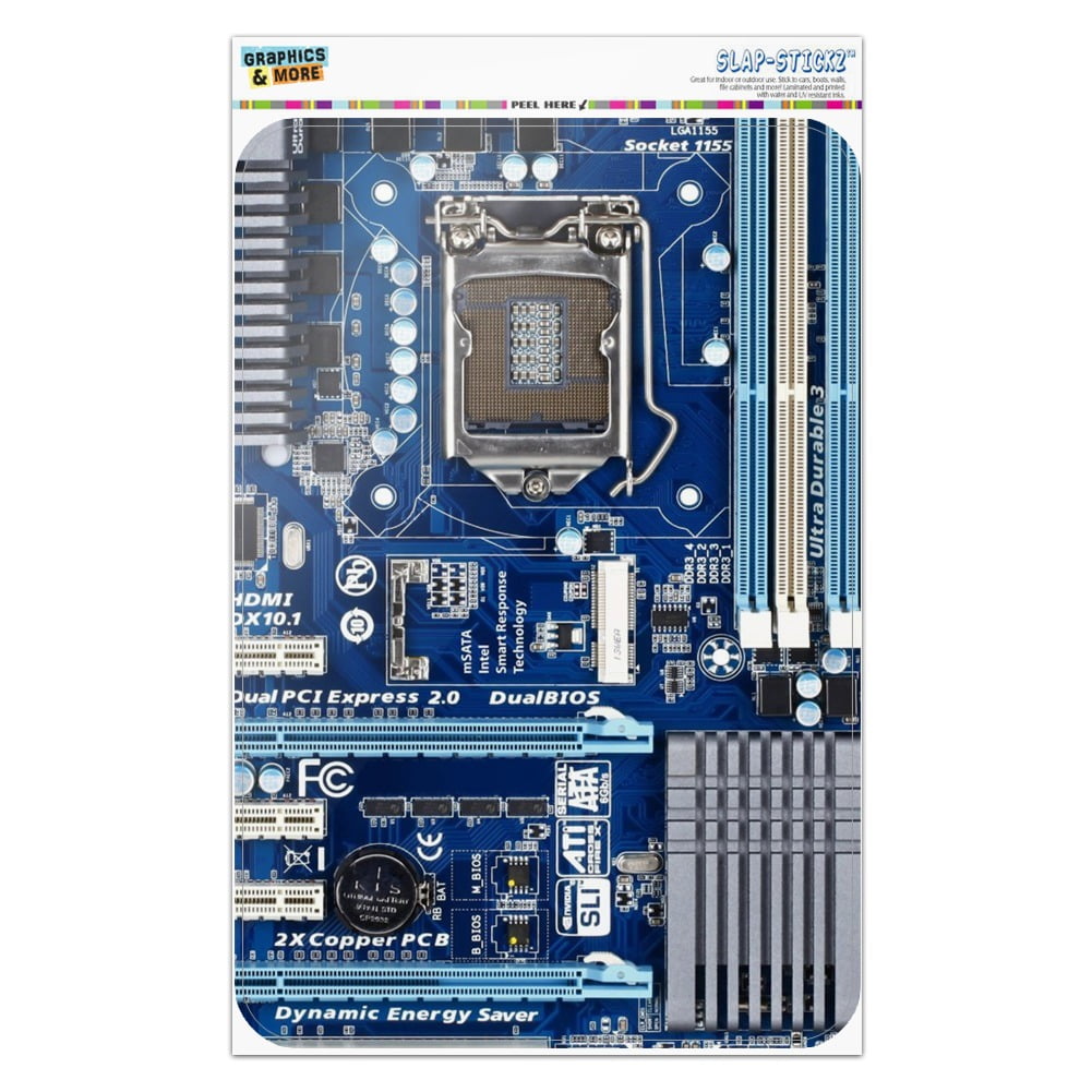 Blue Computer Motherboard Processor CPU Home Business Office Sign ...