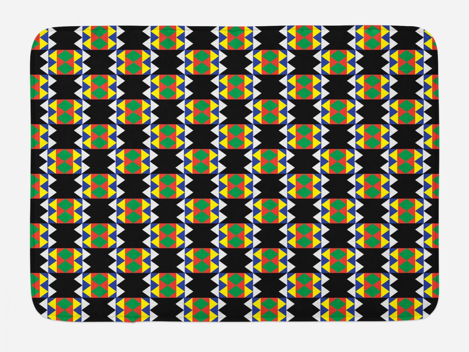 Kente Pattern Bath Mat, South African Ethnic Zulu Design with Triangle ...