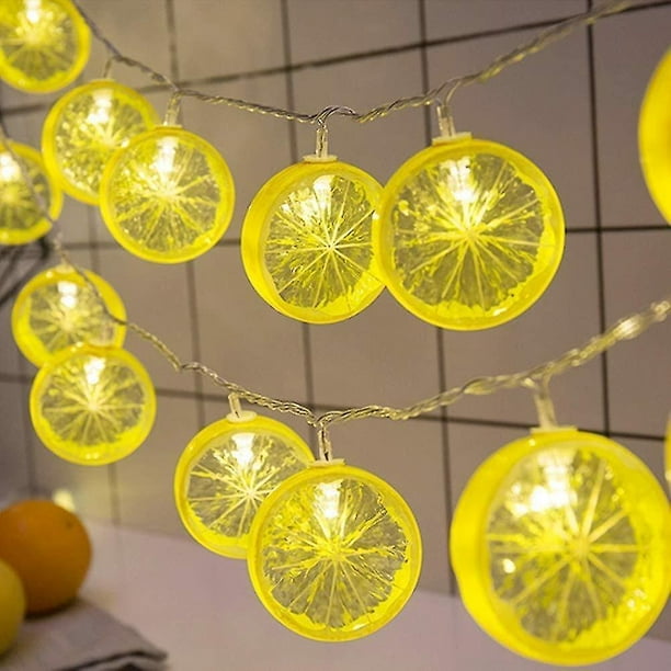 Fruit Lemon Slice String Lights Led Flashing String Battery Powered ...