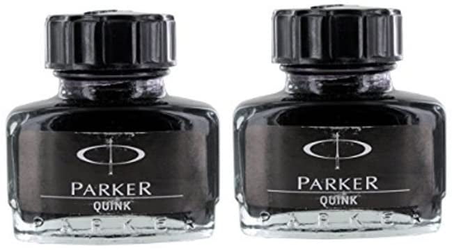 Parker Quink Fountain Pen Ink Bottle (Black Color) - 30 ml (Pack of 2 ...