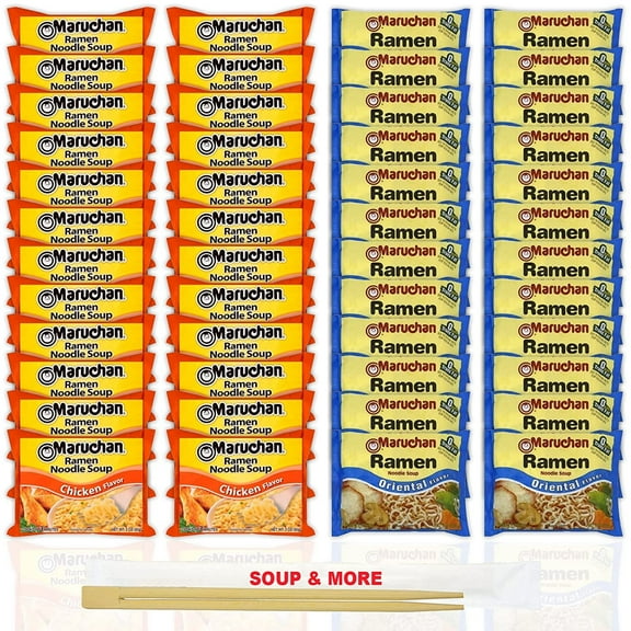 Maruchan Ramen Noodle Soup, 2 Flavors - 12 Oriental & 12 Shrimp, 24 ...