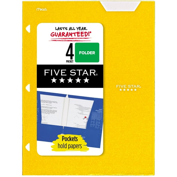 Five Star 4-Pocket Paper Folder, Harvest Yellow (331060E-WMT22 ...