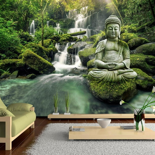 Tiptophomedecor Peel and Stick Zen Wallpaper Wall Mural - Buddha ...