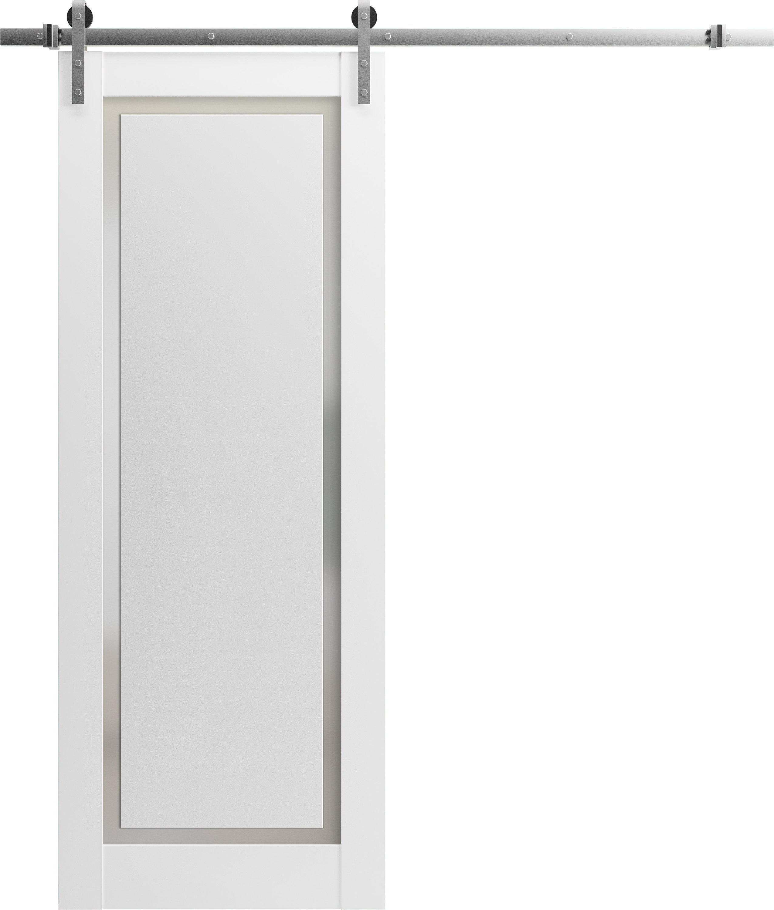 Sturdy Barn Door 42 x 80 inches | Planum 0888 Painted White with ...