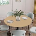 Beige Tan Round Fitted Table Cover Light Brown Solid Background ...