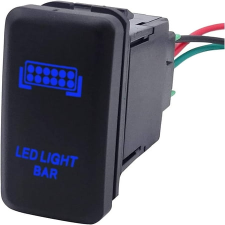 DaSen Light Bar Symbol Push Switch Blue Backlight ON-Off with Connector ...