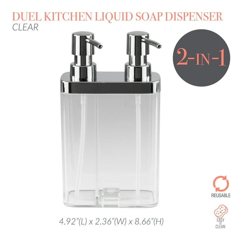 Kitchen Details Dual Pump Soap Lotion Dispenser in Clear Walmart