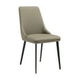 Genesis Upholstered Dining Chair in Taupe Gray Faux Leather with Black ...