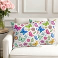 Color Butterflies Pillow Covers Set of 2, Cartoon Flower Green Blue ...