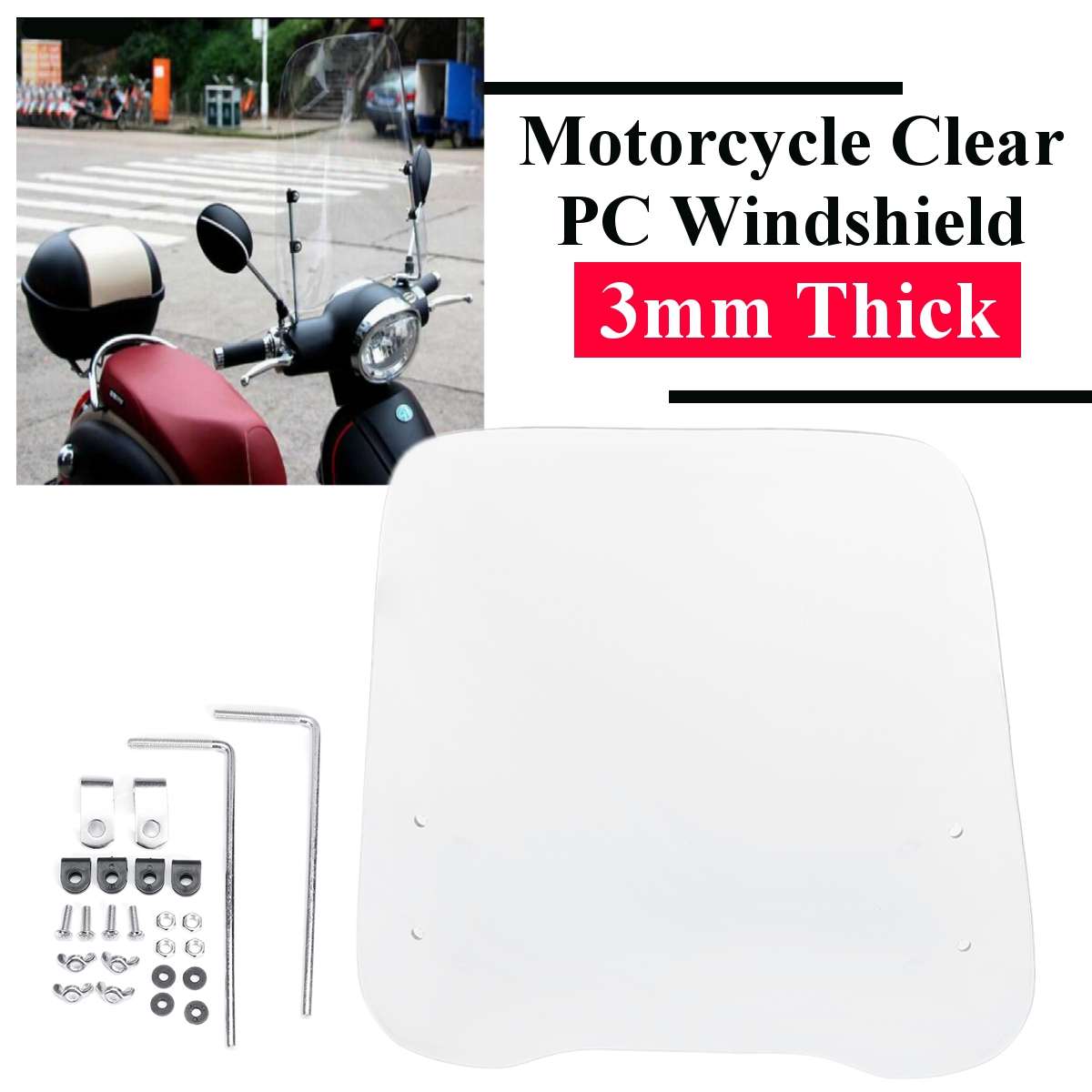 Motorcycle Wind Deflector Anti Scratch Electric Scooter Windshield ...