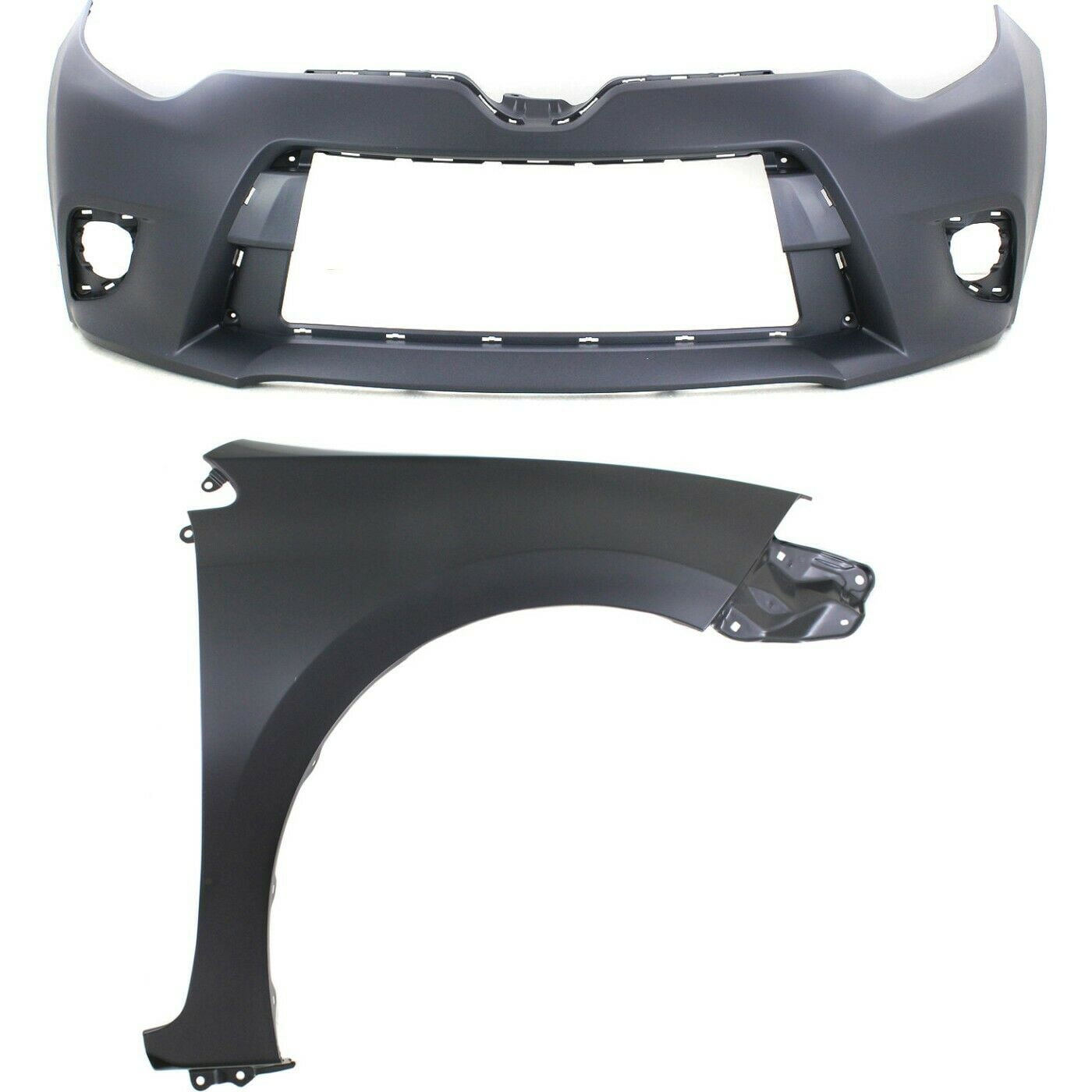 Bumper Cover Kit For 2014-2016 Toyota Corolla Front With fog light ...