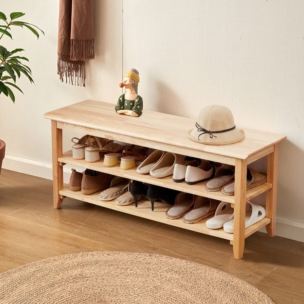 GUAIPOU Shoe Bench with Storage for Entryway, 39", Small Shoe Rack ...