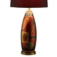 Deep Red Drum Shade Table Lamp With Mosaic Pattern Base Set of 2 ...