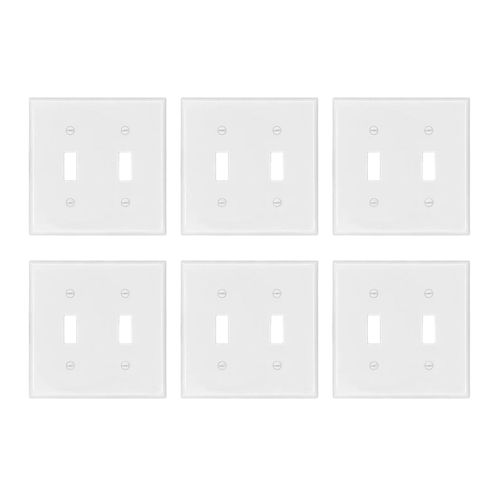 Toggle Light Switch Wall Plate, Standard Size 2 - Gang Cover, 4.57”×4. ...