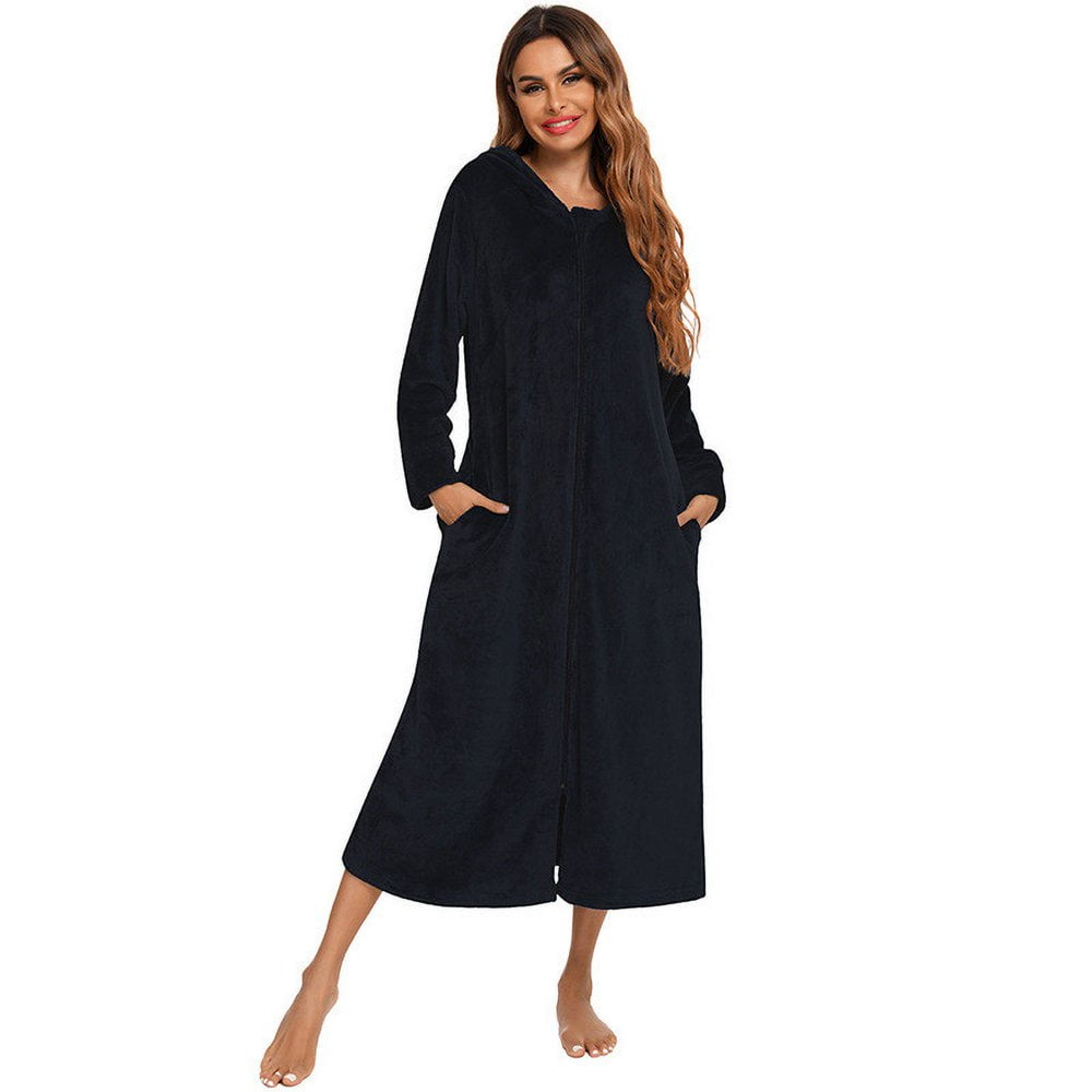 Click here for Junwell Blvb Womens Fleece Robe Plush Long Zip Fro... prices