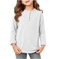 Cethrio Girls Long Sleeve Tops, Pullover Basic Crew Neck Casual Kids ...