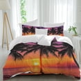 4 Piece Duvet Cover Set Cal king, Beach Sunset Summer Coconut Tree Soft ...