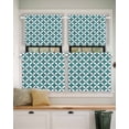 Abstract Green Geometric Medieval Short Blackout Curtains 30 Inch Long ...