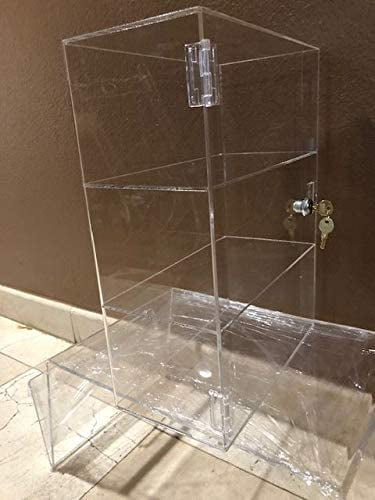 Displays2buy. 12" x 7" x 16 w/2 Shelves W/Door Acrylic Showcase Display ...