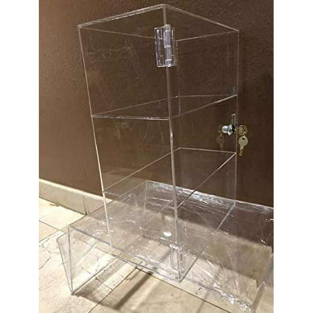 Displays2buy. 12" x 7" x 16 w/2 Shelves W/Door Acrylic Showcase Display ...