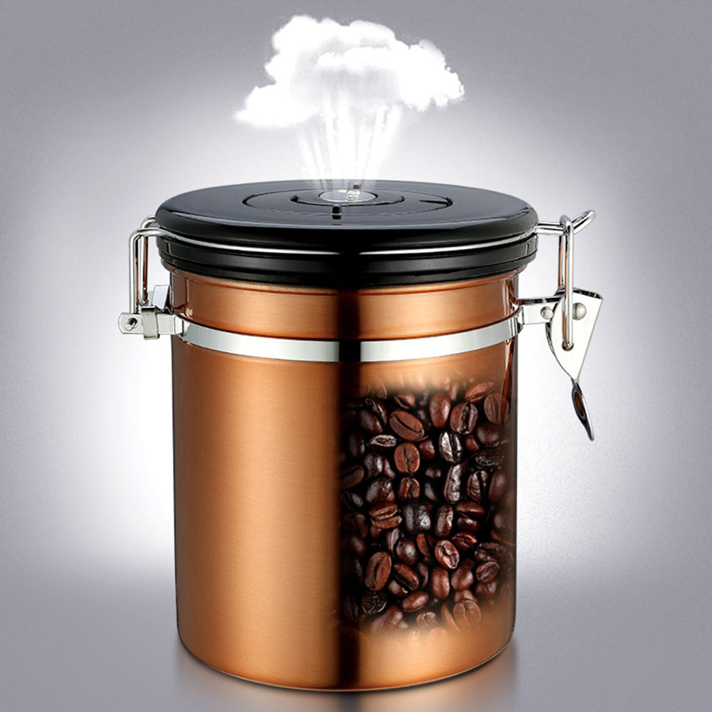 Duixinghas 1.5/1.8L Coffee Bean Tea Container Vent Valve Stainless ...