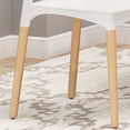GDF Studio Rocky Modern Plastic and Wood Dining Chairs, Set of 2, White ...