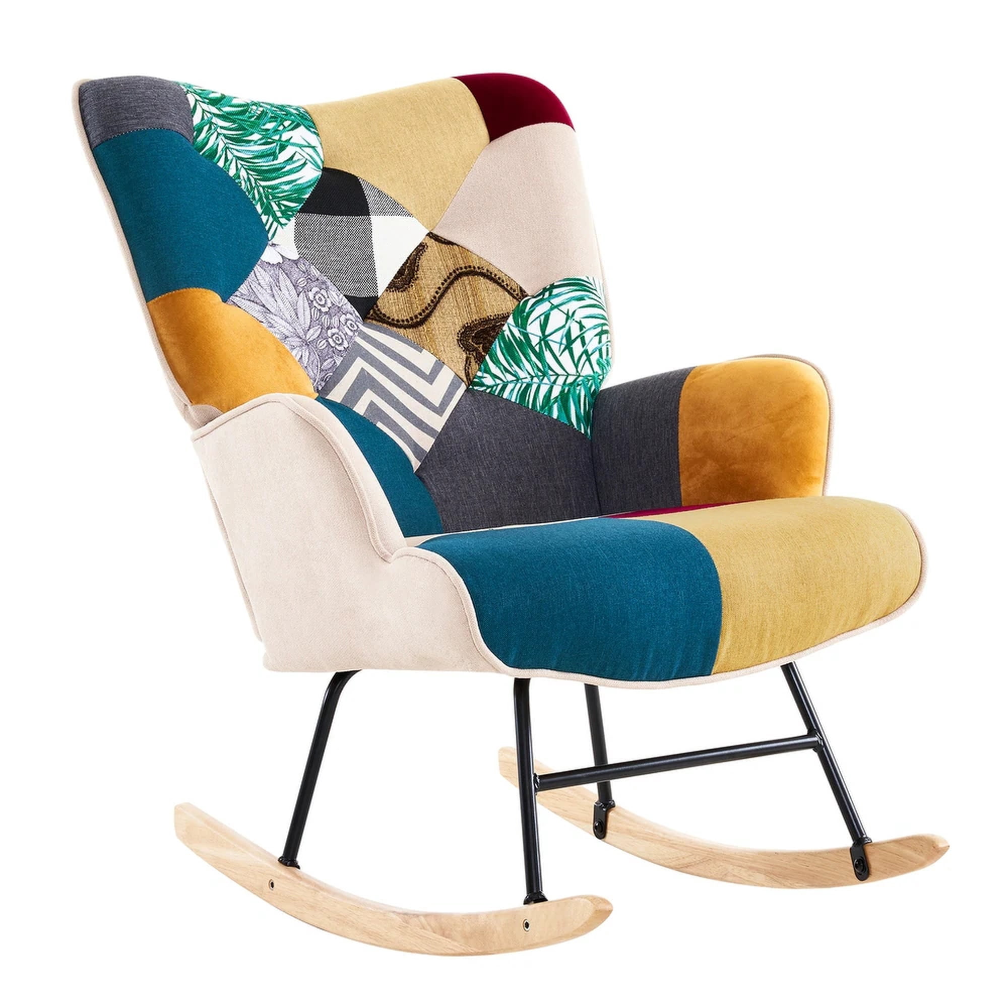 Click here for Intexca Patchwork Upholstered Rocking Chair With S... prices