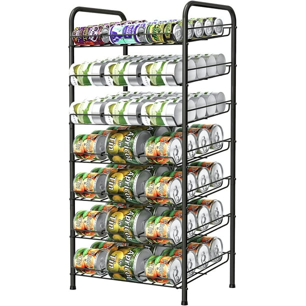 7-Tier Can Organizer Rack Dispenser for Pantry, Black - Walmart.com