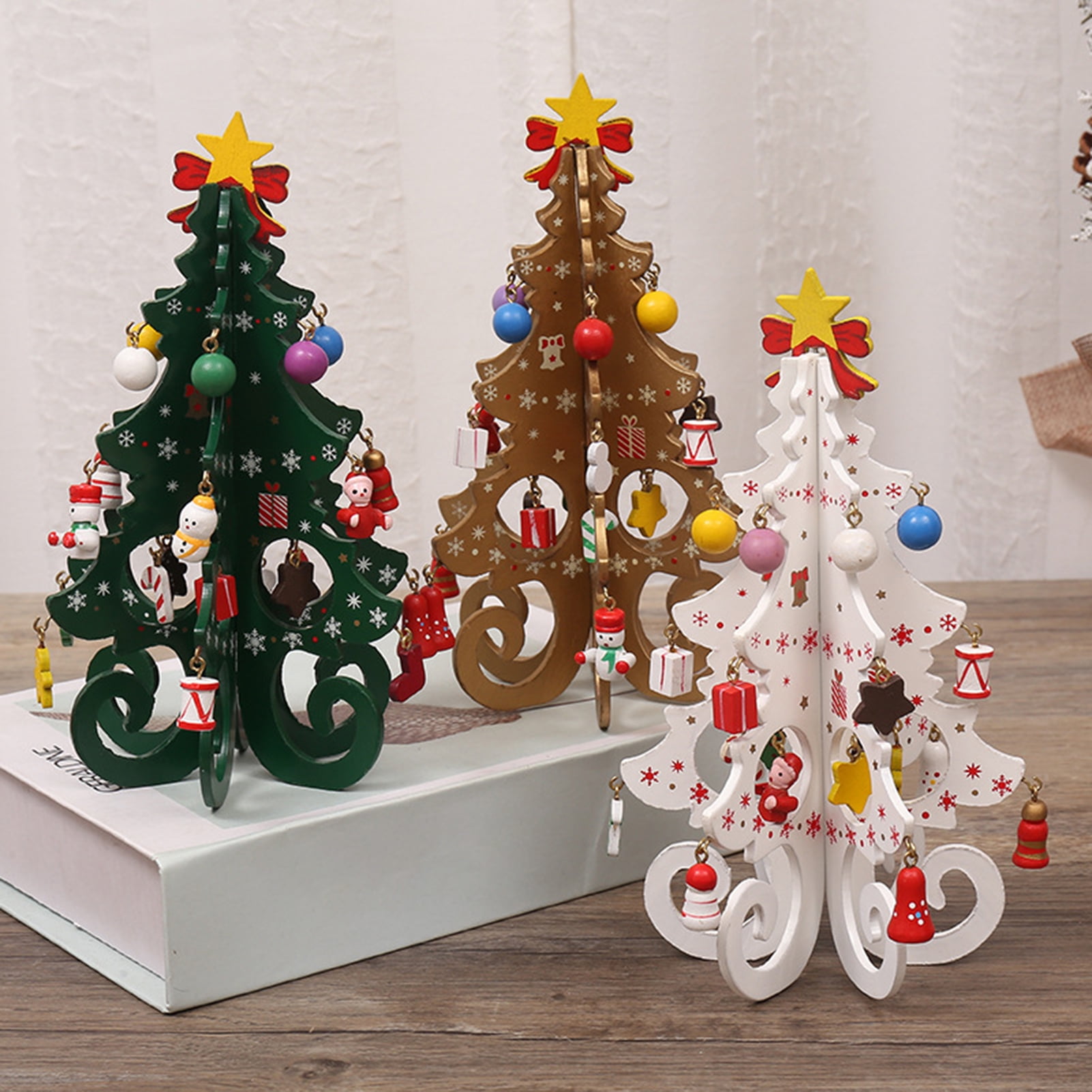 UDIYO 1 Set Christmas Tree Stereo Exquisite Wood Fine Workmanship ...